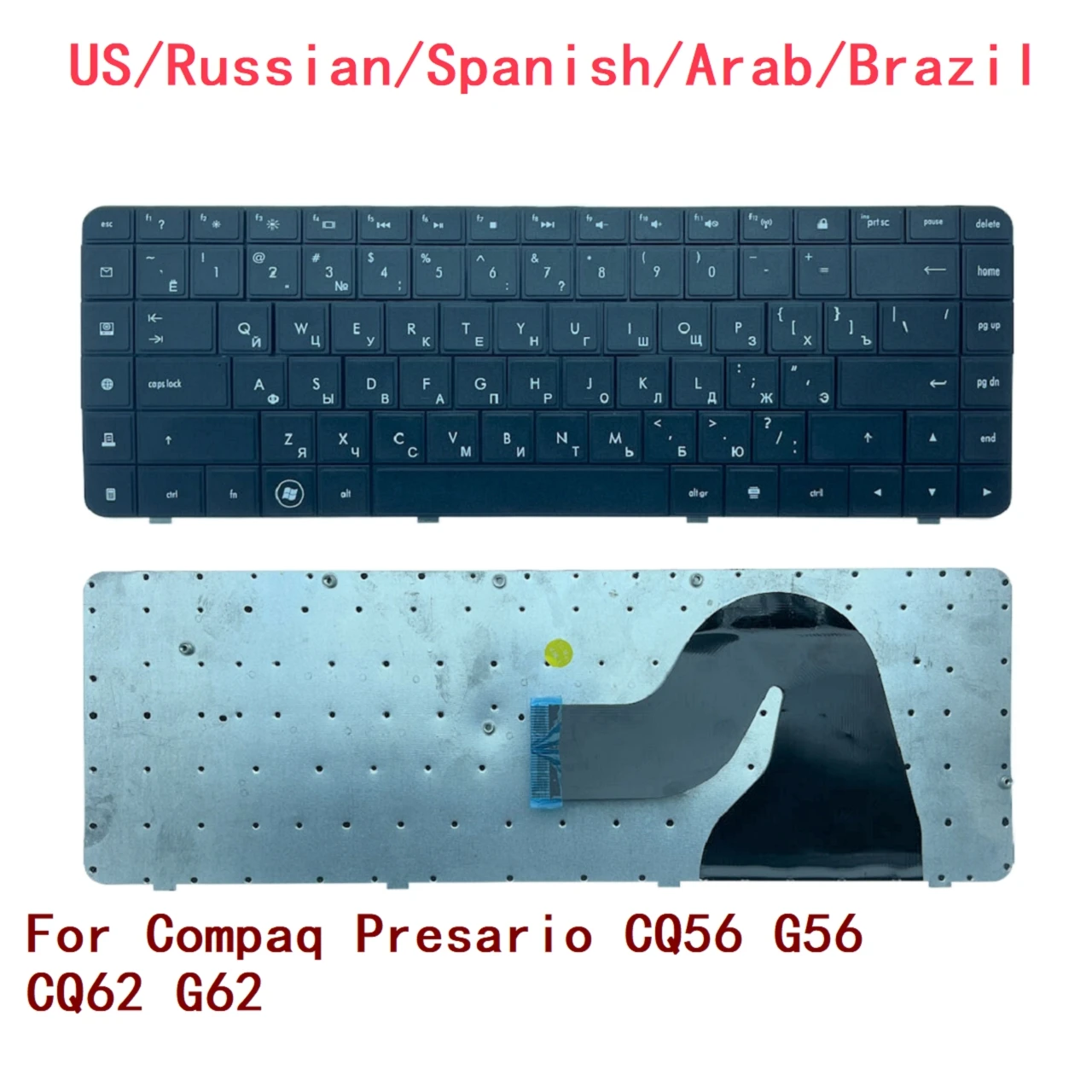 New-US-Russian-Spanish-Arab-Brazil-Laptop-Keyboard-For-HP-Compaq ...