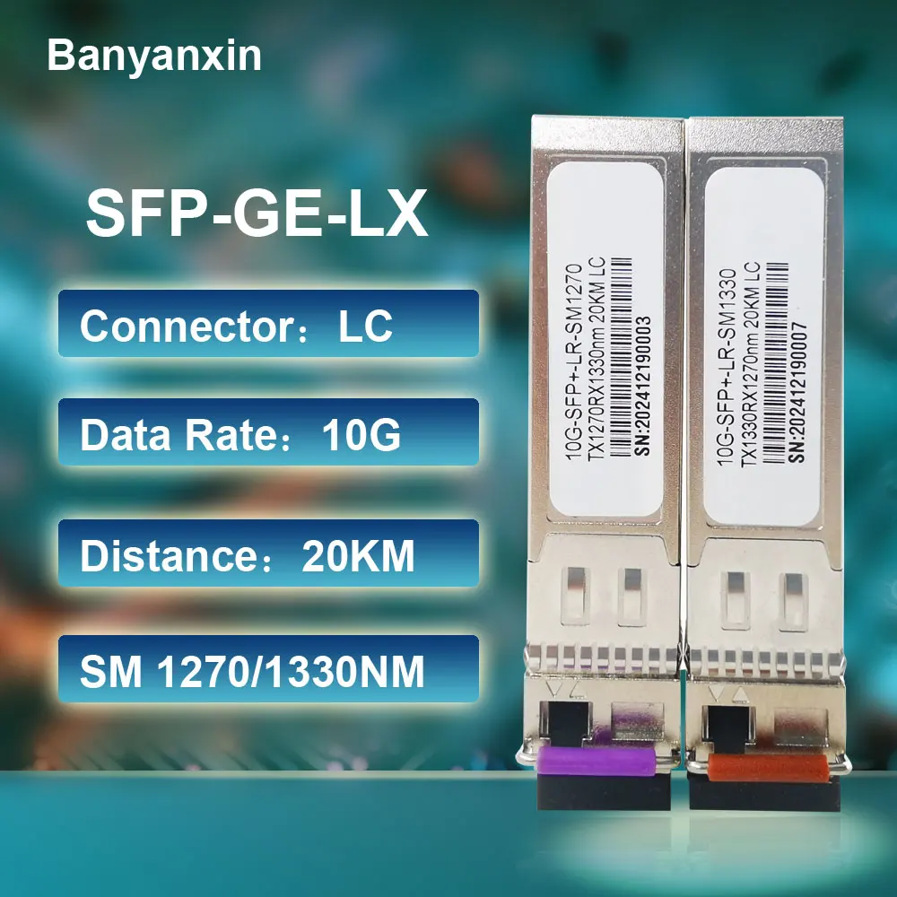 10G 20KM LC Simplex Connector SFP Module Single Mode Single Fiber ...