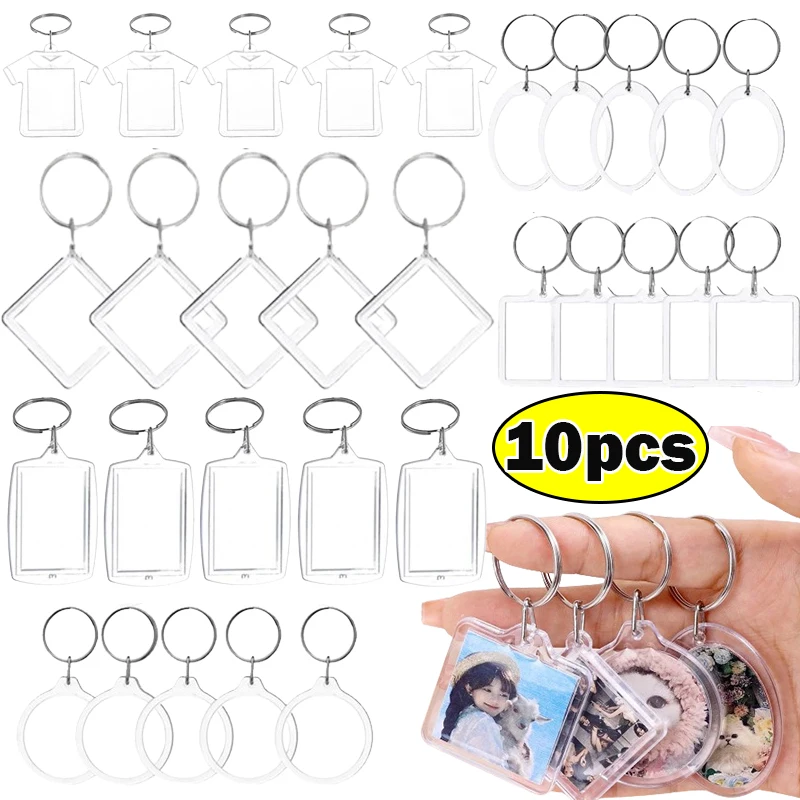 1-5-10PCS-Clear-Tassels-Acrylic-Photo-Frame-Keychain-Photo-Insert ...