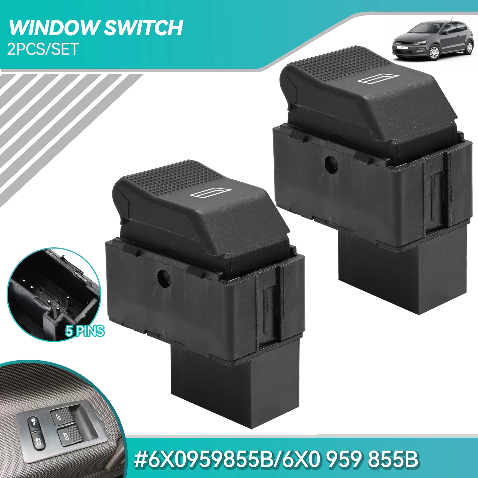 2x-For-VW-Polo-6N2-Lupo-6E1-Seat-Cordoba-6K2-Ibiza-3-Arosa-Electric ...