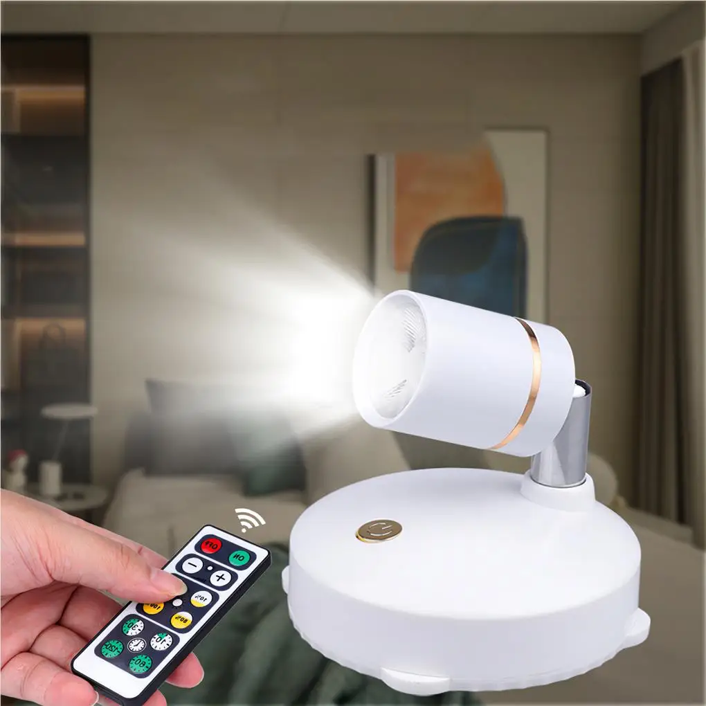 Paquete de 2 focos LED inalámbricos, lámpara de escritorio giratoria ...