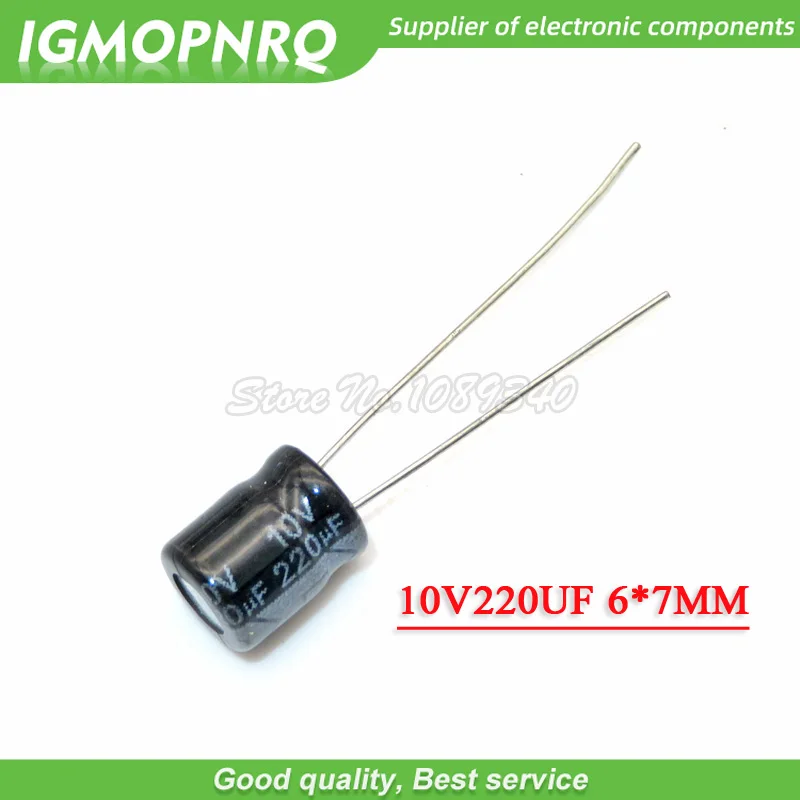 50PCS 10V220UF 6*7mm 220UF 10V 6*7 Aluminum electrolytic capacitor ...