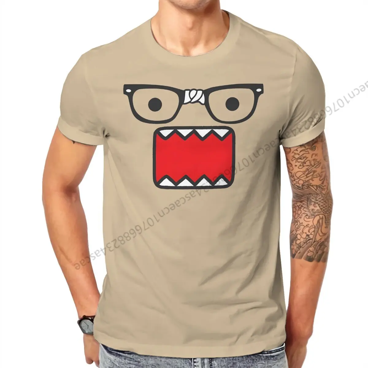 Domo-Glasses-Face-Tshirt-Graphic-Men-Tops-Vintage-Summer-Cotton ...