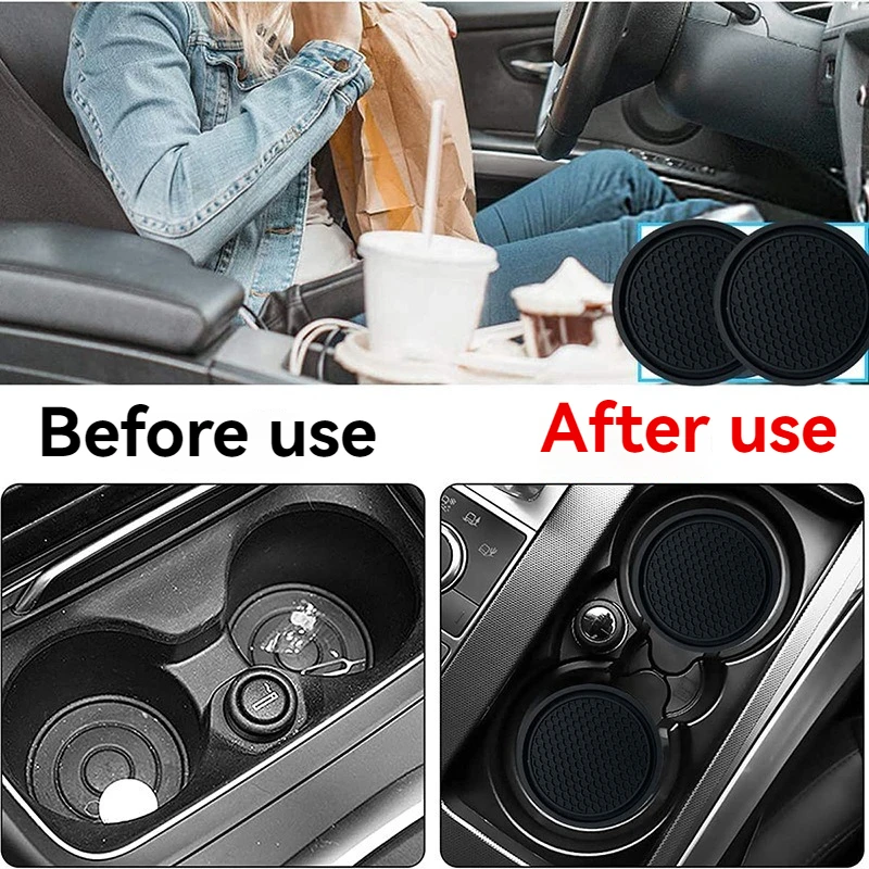 Anti-Slip-Coasters-Car-Titular-Black-Cup-Insert-Cars-Coasters-Mat-Pads ...