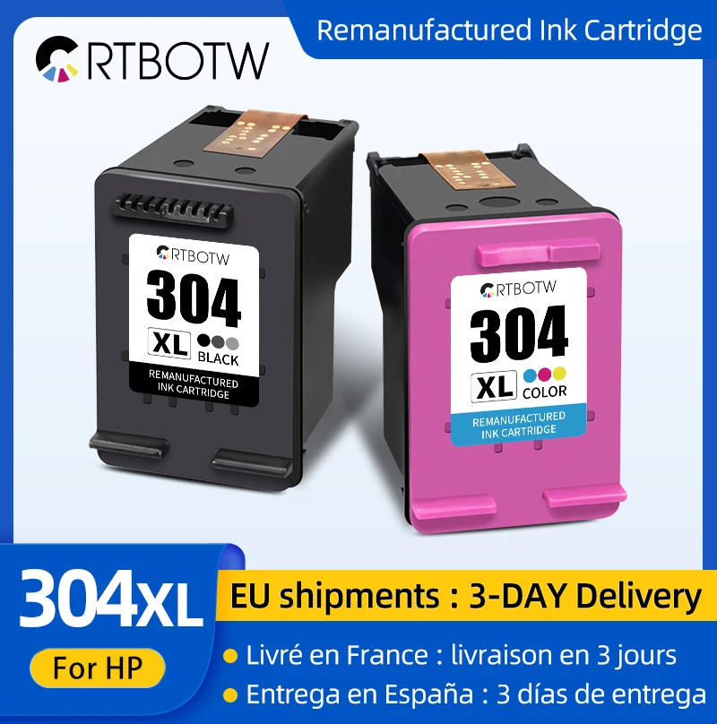 CRTBOTW-Compatible-Ink-Cartridge-For-HP-304-HP304-XL-Deskjet-3720-3721 ...