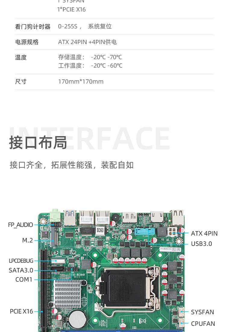 Материнская плата ITX-B360 с 2 сетевыми портами 2,5 г, 6 портов Sata и ...