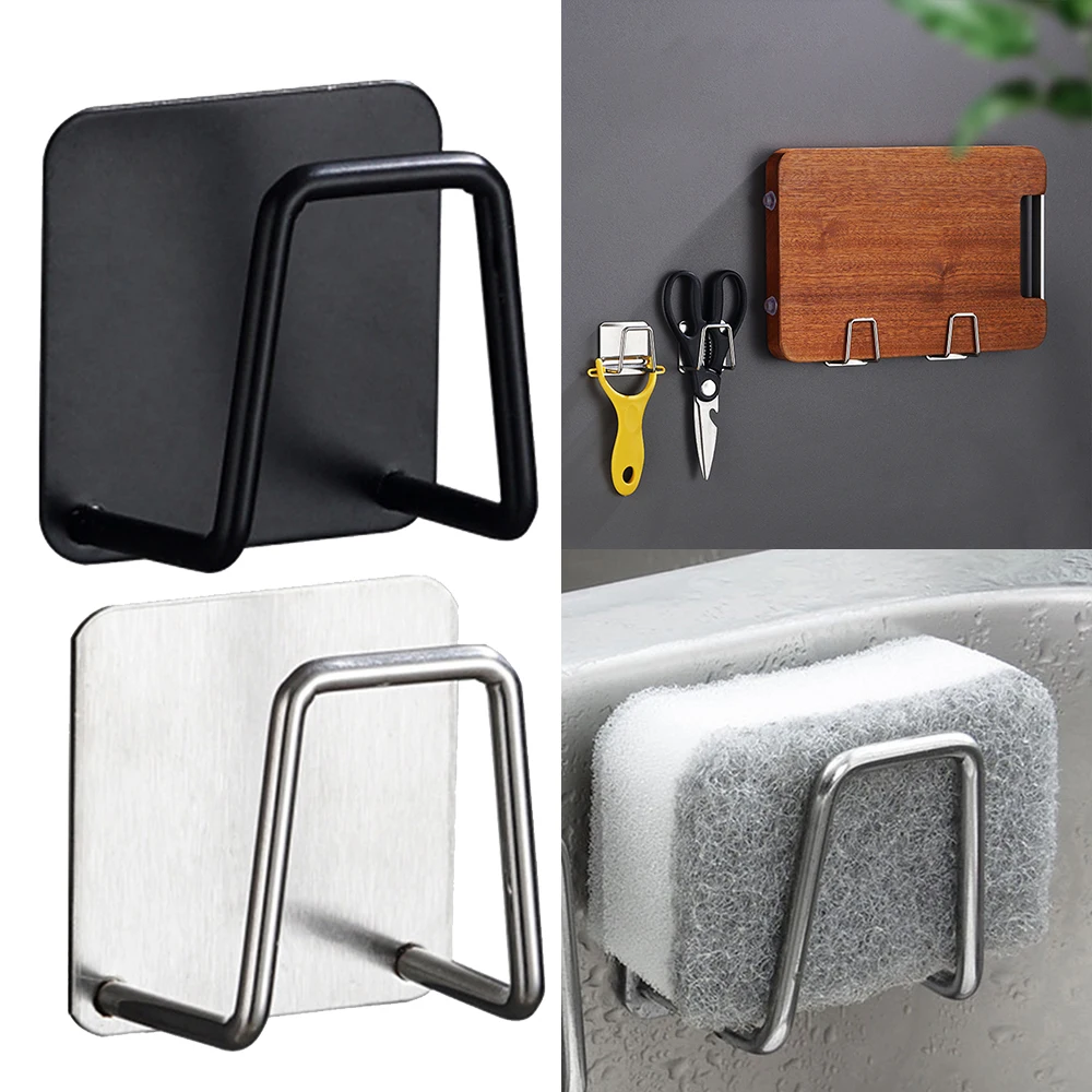 Kitchen Stainles Steel Sink Shelf Sponge Rack Self adhesive Sink Sponge ...