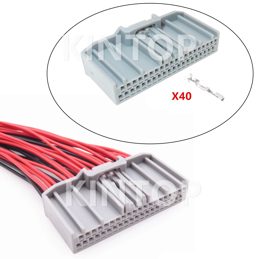 1-Set-40-Pins-Auto-Grey-Connector-Car-Wire-Cable-Plug-Central-Control ...