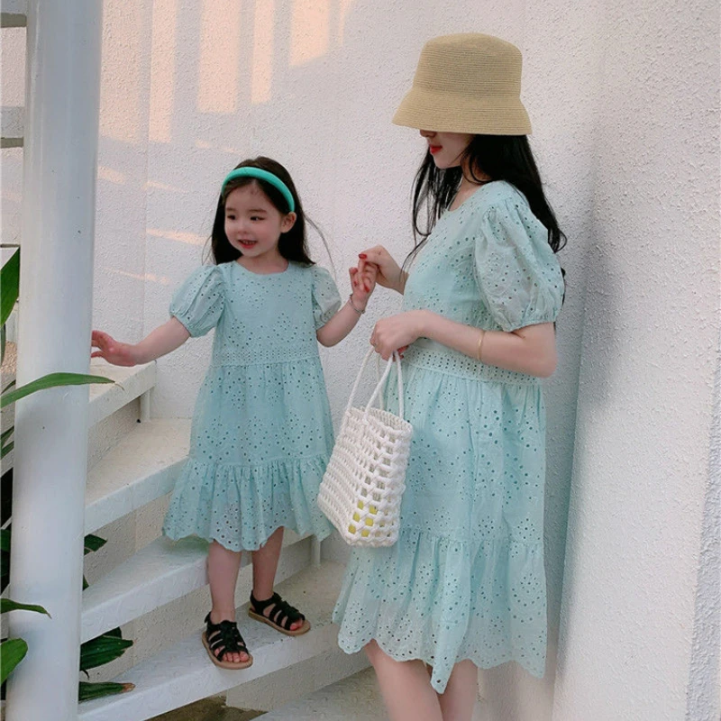 Mother Daughter Equal Dress Women Girl Summer Clothes Mommy and Me ...