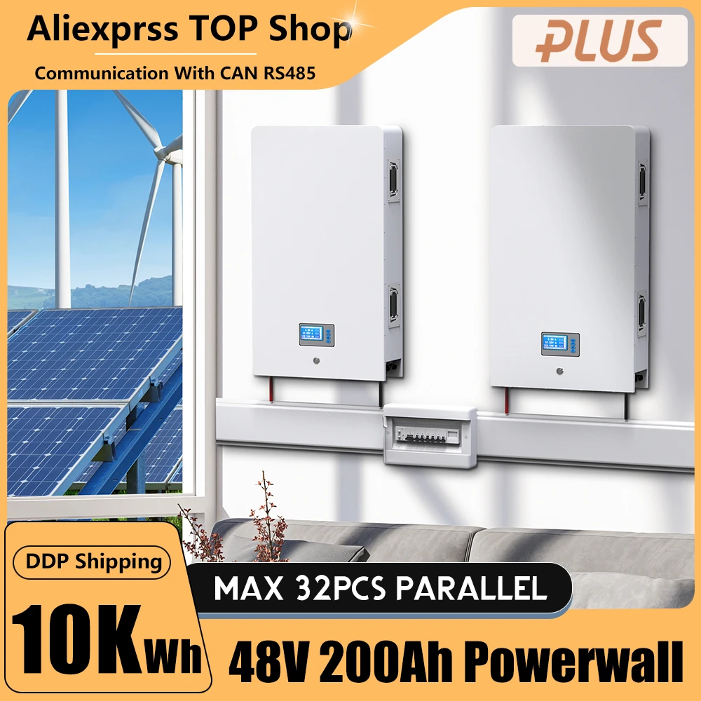 LiFePO4 Batterij 48V 200Ah 10Kw Powerwall 51.2V Ingebouwde Bms Parallel 320Kw Met Kan RS485>6000 ...