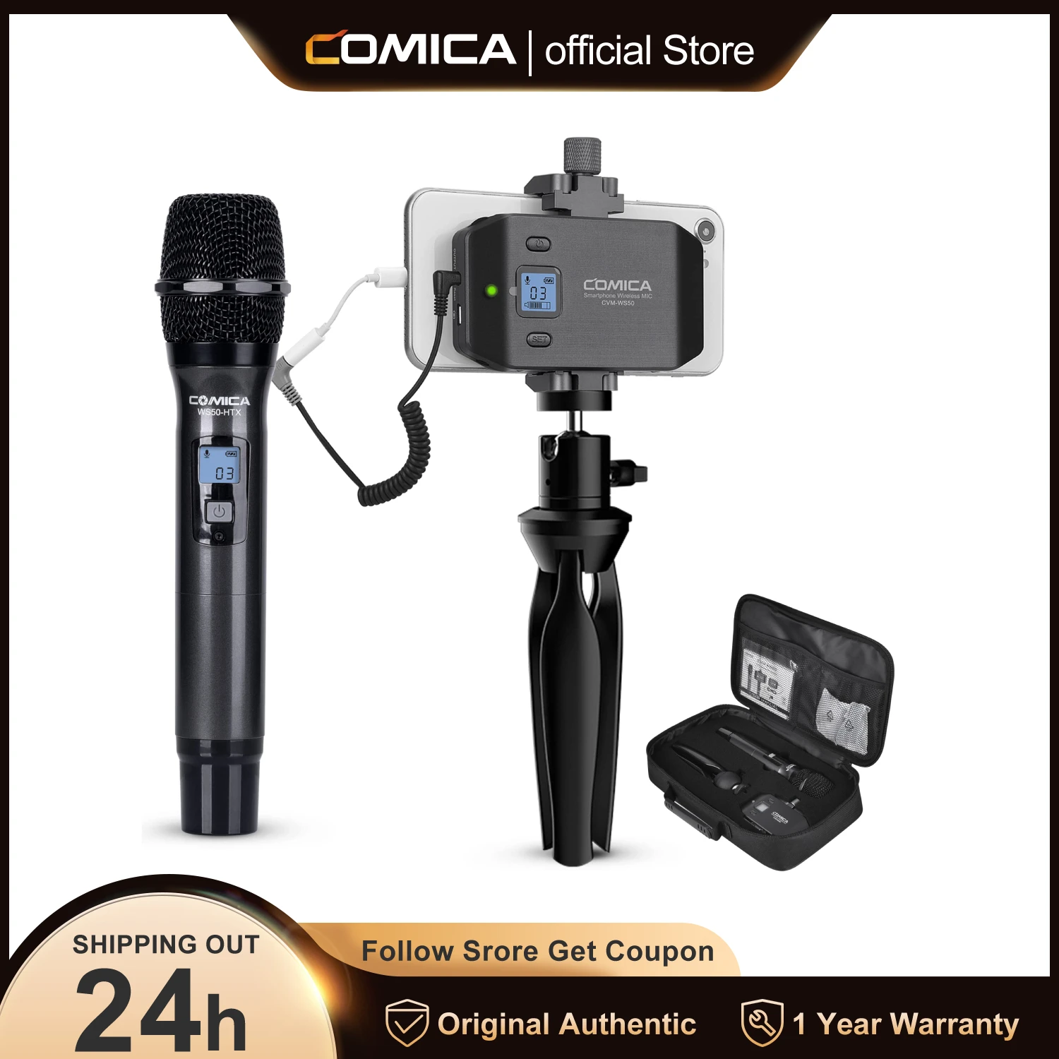 Comica-CVM-WS50-Handheld-Microphone-UHF-Wireless-Microphone-6-Channels ...