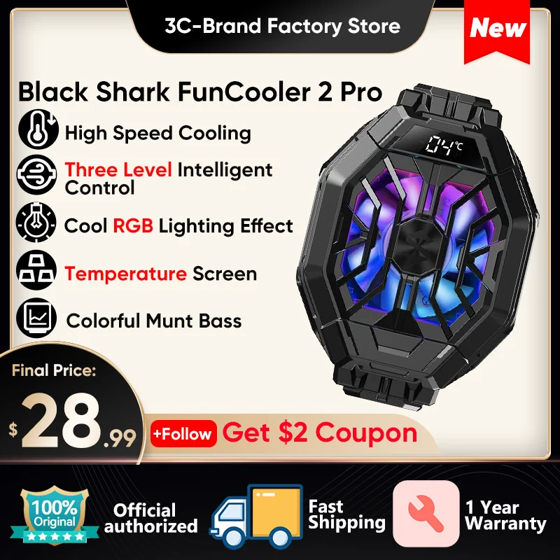 Black Shark Fun Cooler 2 Pro Funcooler Liquid Cooling With Temperature ...