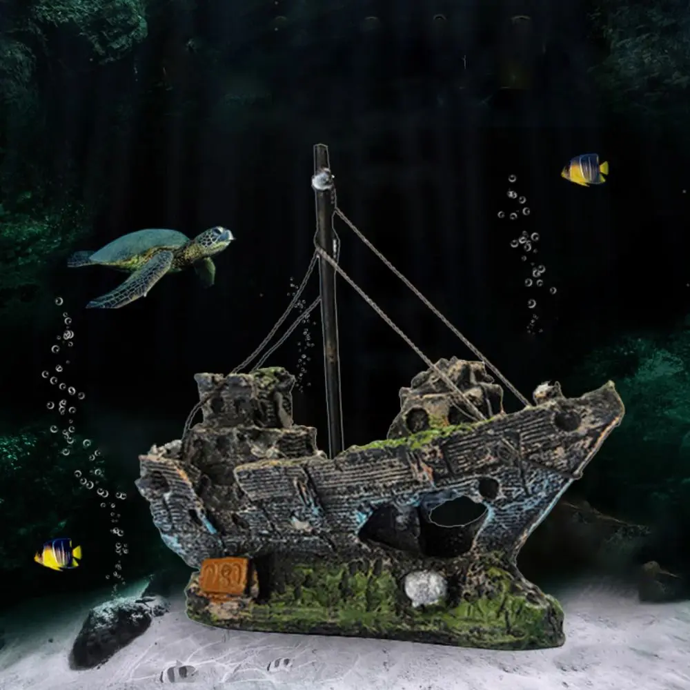 Fish-Tank-Ornaments-Pirate-Ships-Landscape-Resin-Ship-Aquarium ...