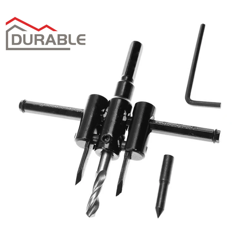 120-300mm Alloy Steel Adjustable Circle Hole Cutter Wood Drill Bit Saw ...