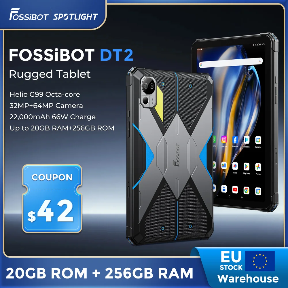World-premiere-Fossibot-DT2-Rugged-Tablet-pad-66W-Android-13-Helio-G99 ...