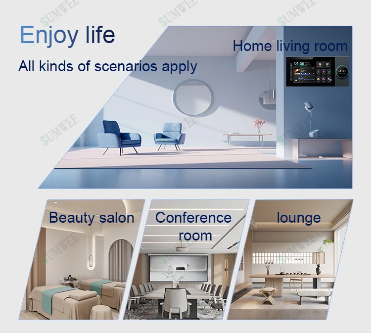 TUYA smart home control Touch Screen panel 2zone audio in wall ...