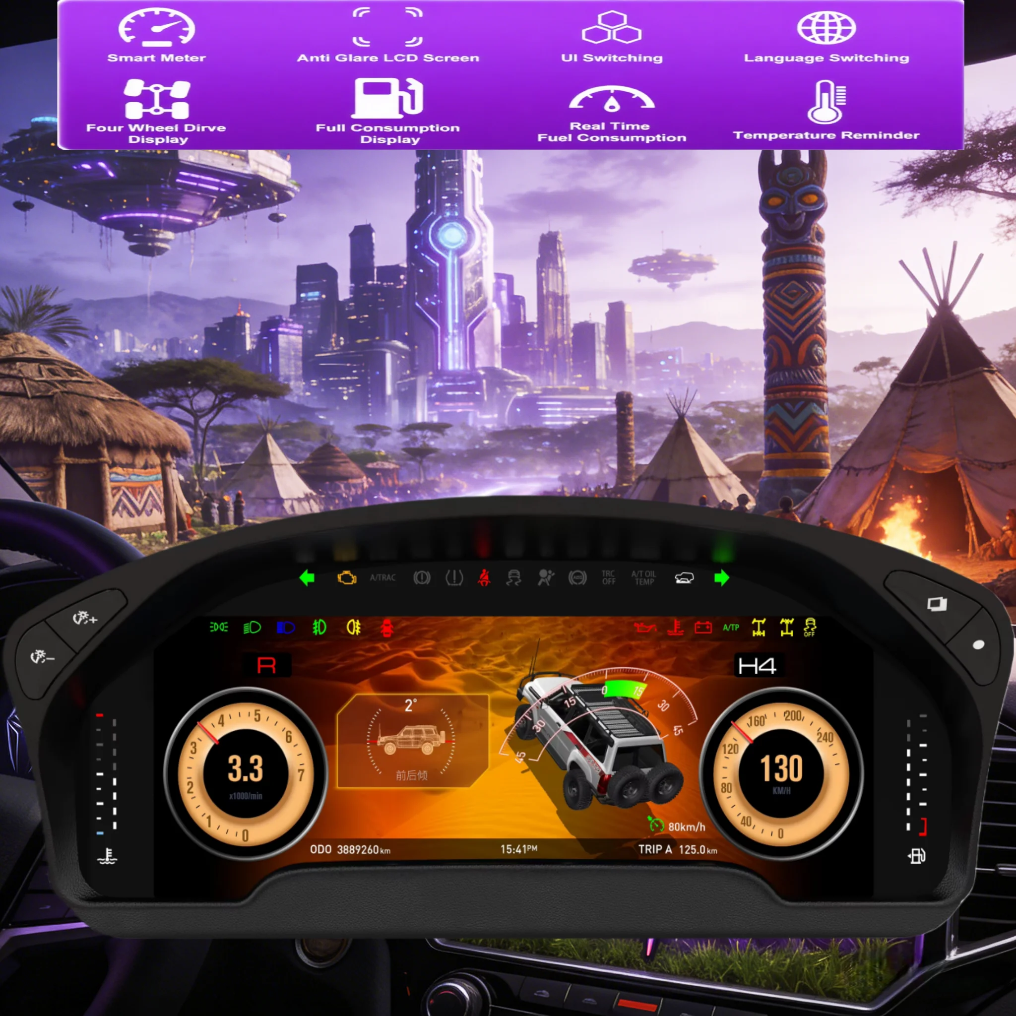 X 12.3" LCD Digital Instrument Cluster For Nissan Patrol Armada Y61 ...