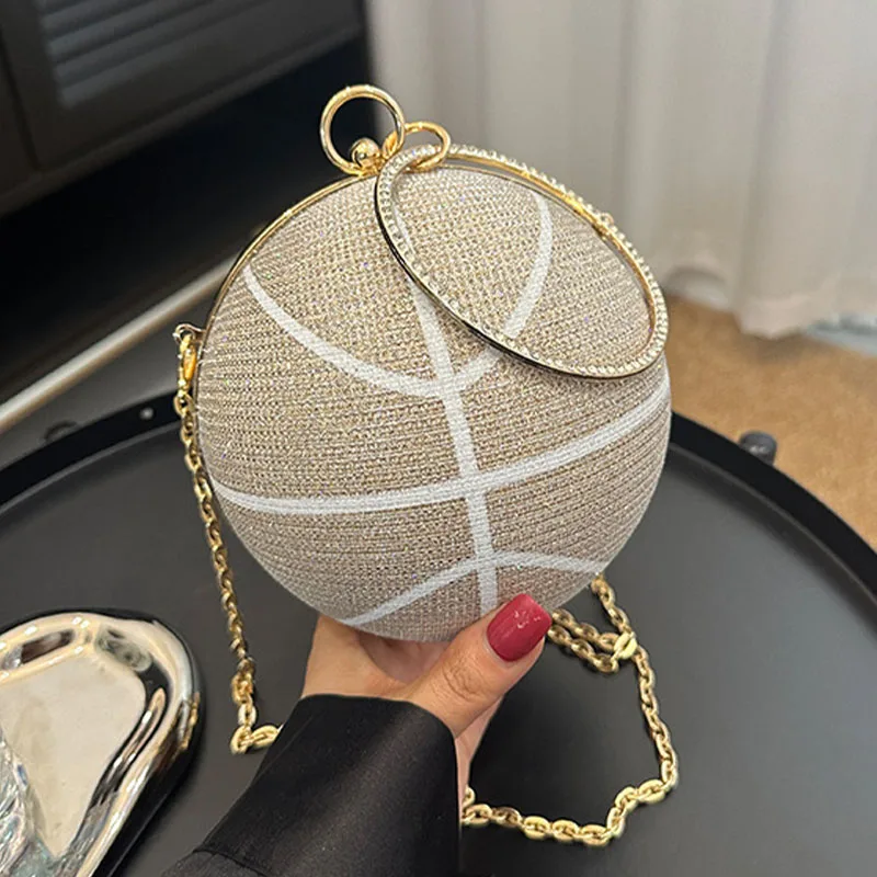Rhinestone Circle Top Handle Round Ball Clutch Handbags 2024 Trend ...