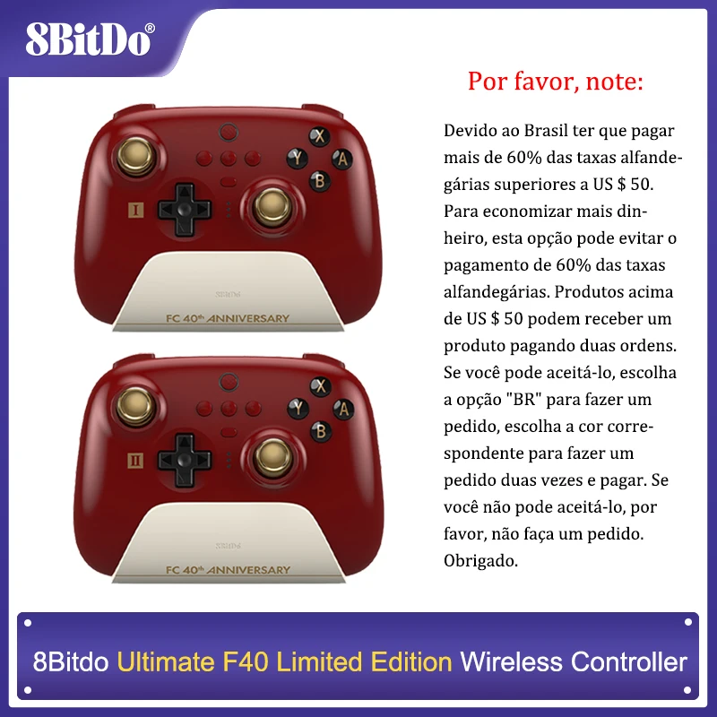 Controlador-Bluetooth-8BitDo-Ultimate-F40-Edi-o-Limitada-Gamepad-sem ...