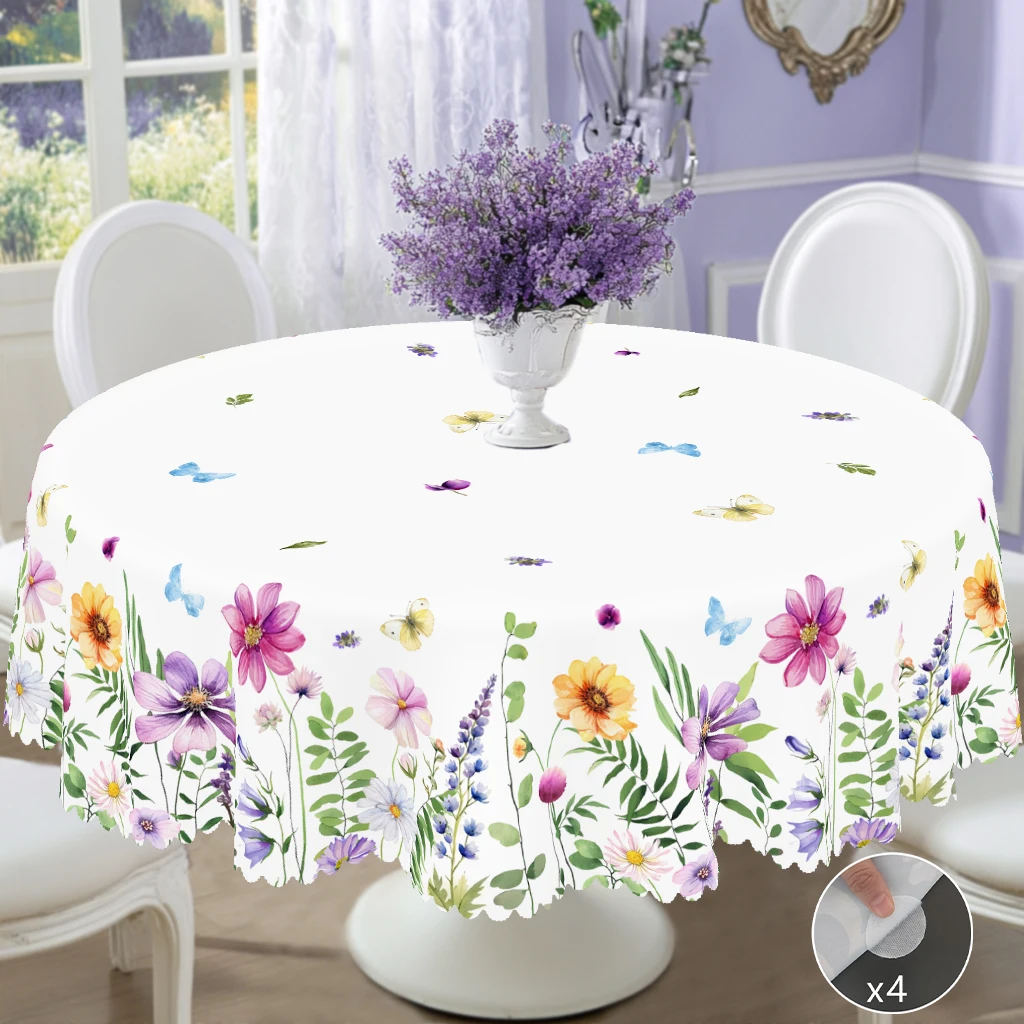 1 Piece of Spring and Summer Romantic Retro Floral Pattern Round ...