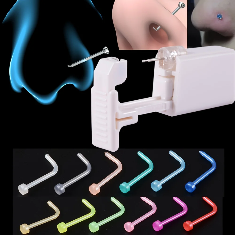 13Pcs-Disposable-Safe-Sterile-Painless-Nose-Piercing-Sets-New ...