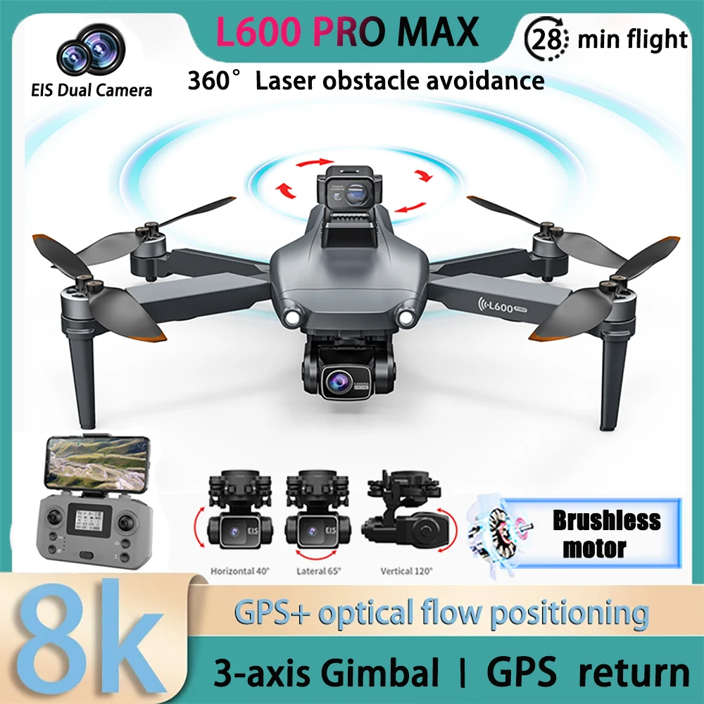 New-LYZRC-L600-PRO-MAX-Professional-Drone-3-axis-PTZ-8K-HD-Aerial ...