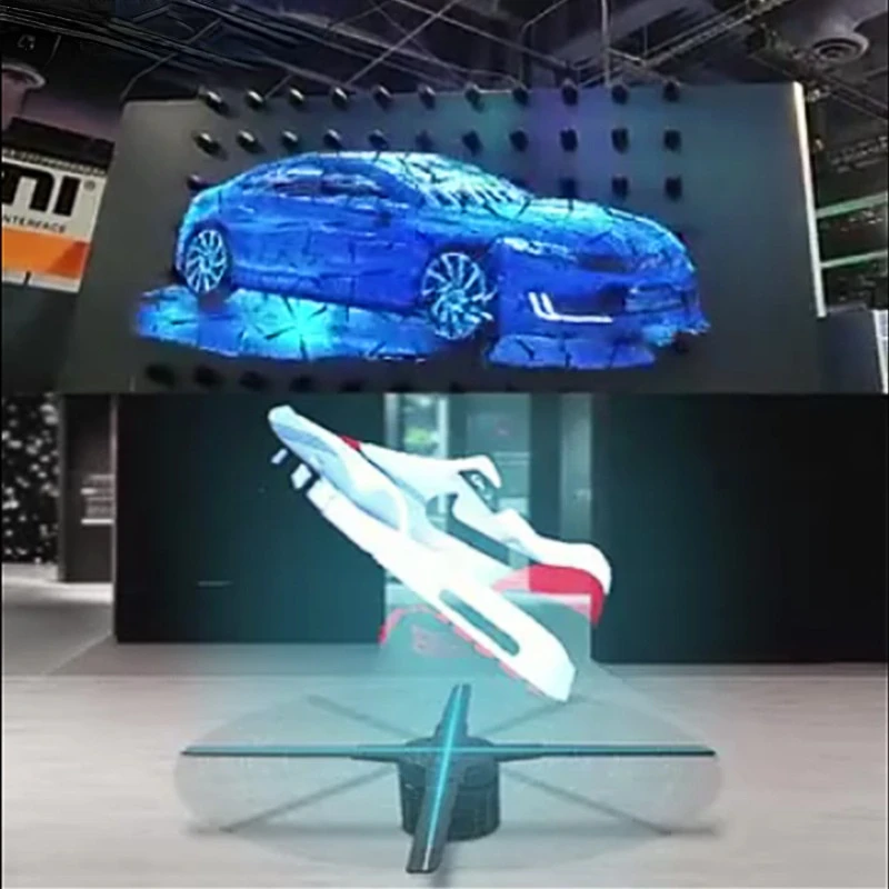 3d Naked Eye Holographic Fan Splicing Screen Advertising Machine Rotating Suspension Imaging ...