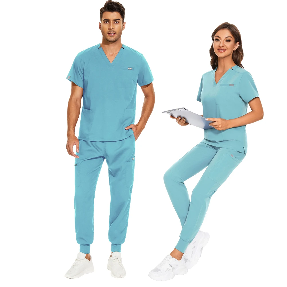 Stretch-Scrubs-Medical-Uniforms-Women-Tops-Pant-Men-Surgical-Suits ...