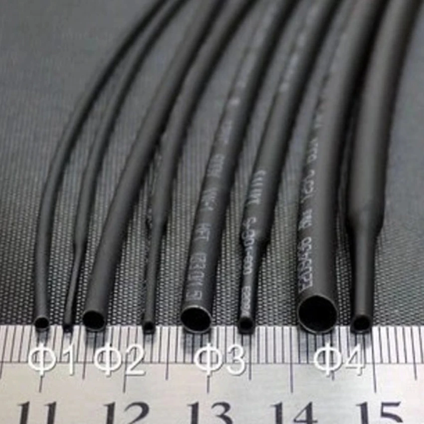 1meter Heat Shrink Tube Black 1MM 2MM 3MM 4MM 5MM 6MM 8MM 10MM 2:1 Heat Shrink Tubing Shrinkable ...