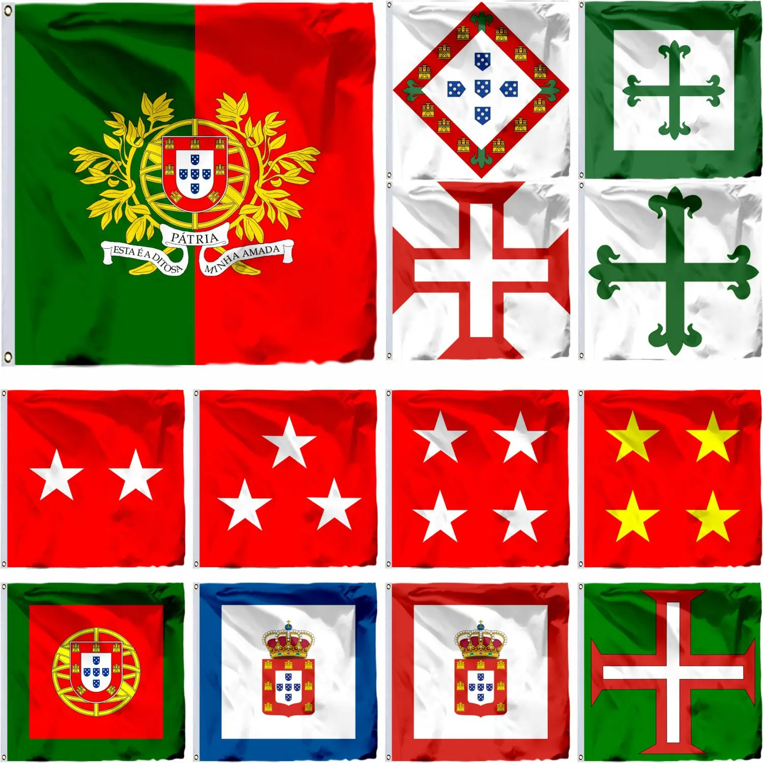 Portugal-Military-Flag-POR-General-Army-4x4FT-120x120cm-100D-Polyester ...