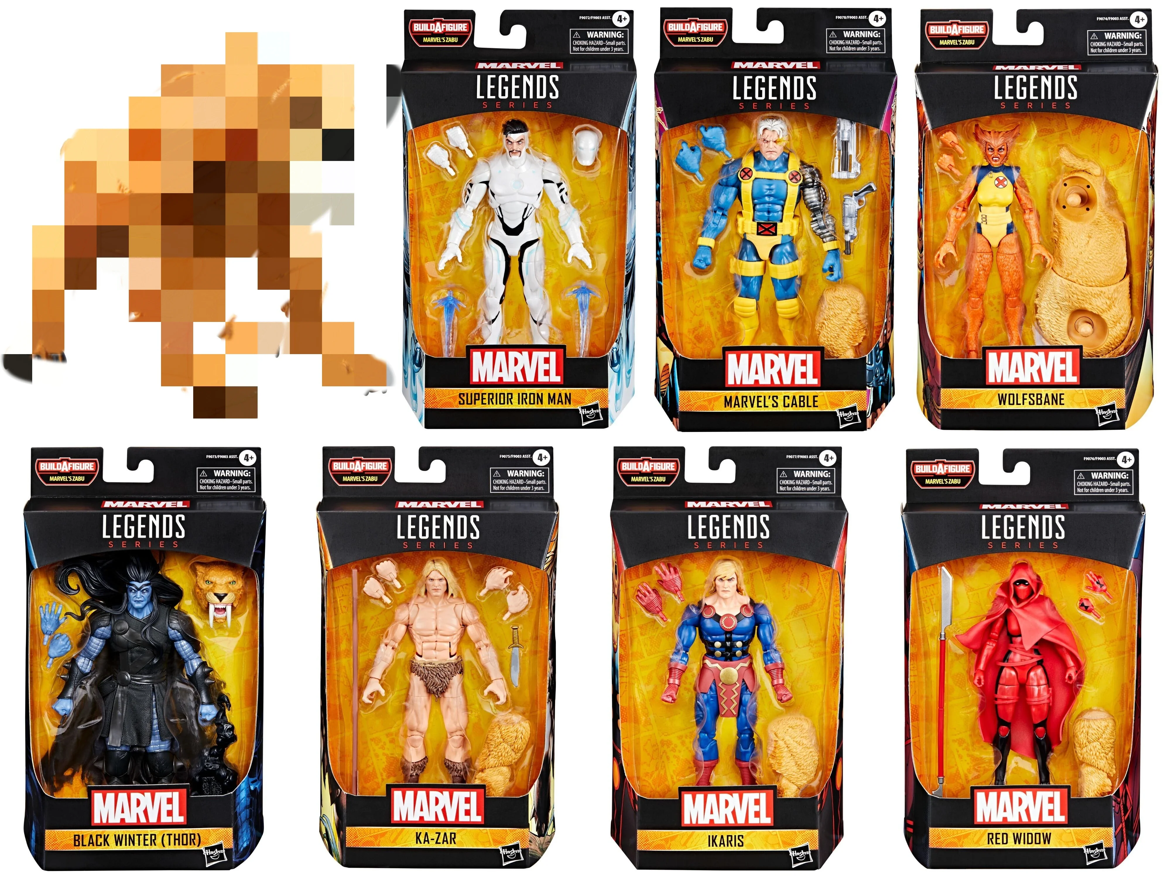 Figura de acción de Marvel Legends Cable Zabu BAF Series Ka-Zar Ikaris ...
