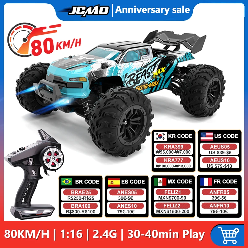 ZLL-coche-de-carreras-SG116-MAX-RC-sin-escobillas-4WD-80-KM-H-coche-de ...