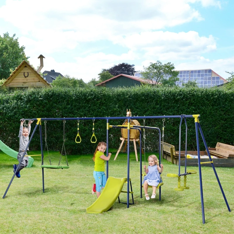 Heavy-Duty-Metal-Swing-Sets-for-Backyard-with-A-Frame-Swing-Stand ...