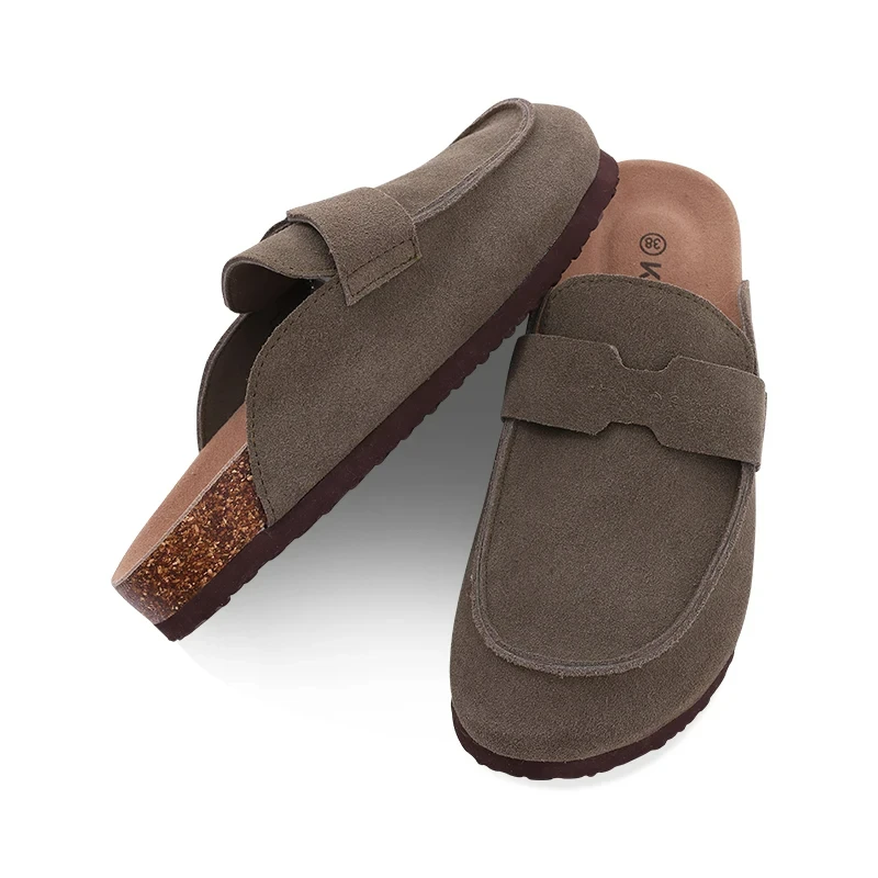 Crestar-Women-Clogs-Slippers-Classic-Fashion-Cork-Suede-Mules-Antislip ...