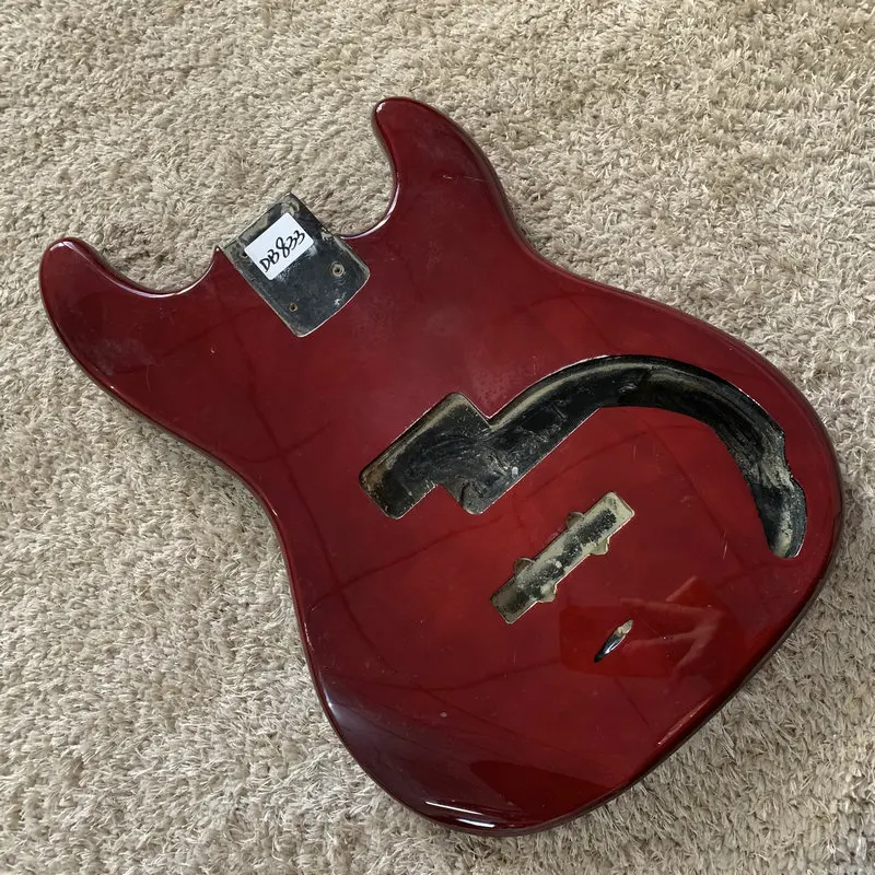 Unfinished-Electric-Bass-Body-Wine-Red-Color-PJB-Bass-Pickups-DIY-Solid ...