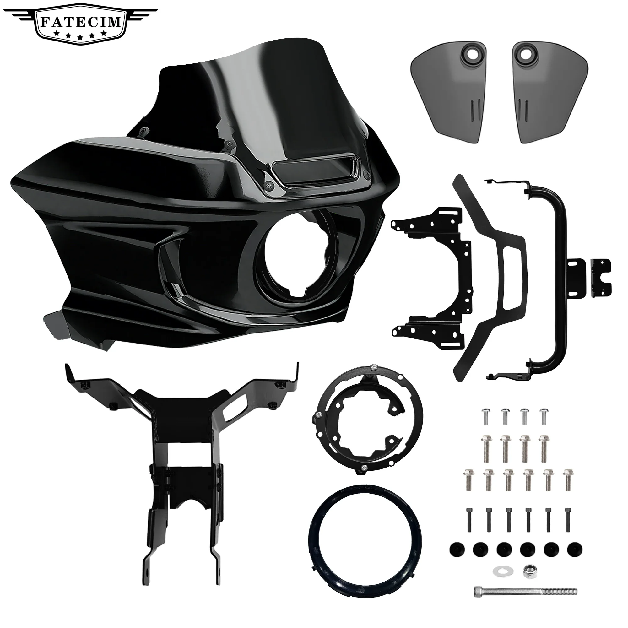 Low Rider ST 7" Black Windshield ST Fairing For Harley Softail Street ...