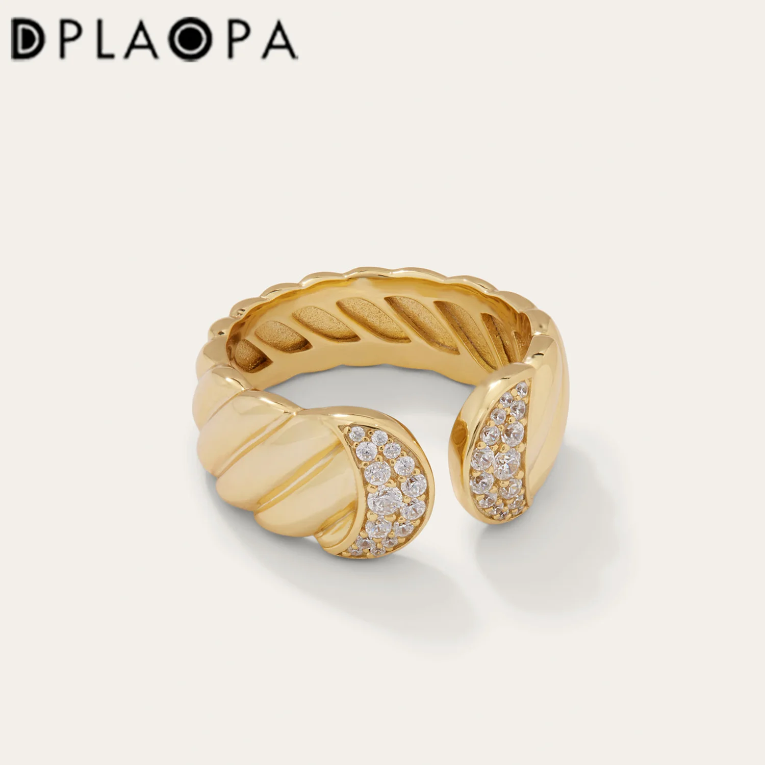 DPLAOPA 925 Sterling Silver Gold Coated Silver Snake Ring Resizable Adjutable Women Party ...