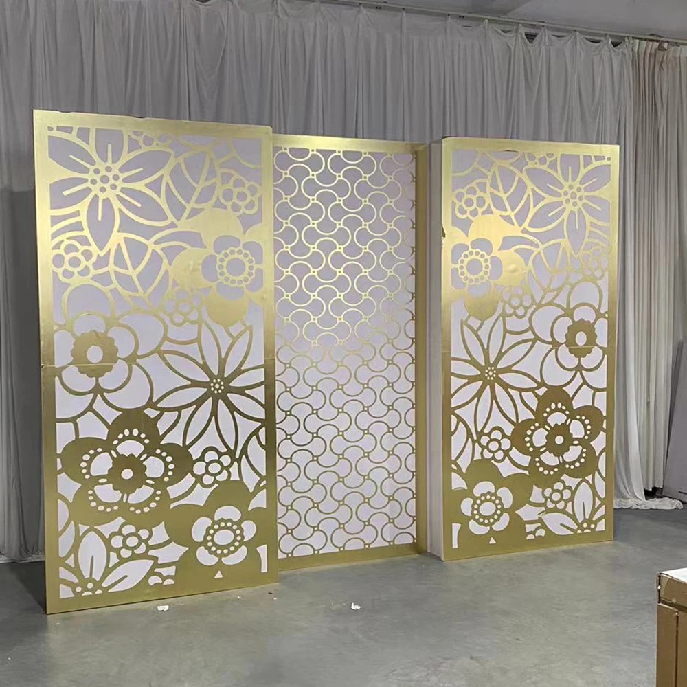 New-Style-Golden-Pvc-Acrylic-Panel-Wedding-Stage-Backdrop-Wall-Ceremony ...