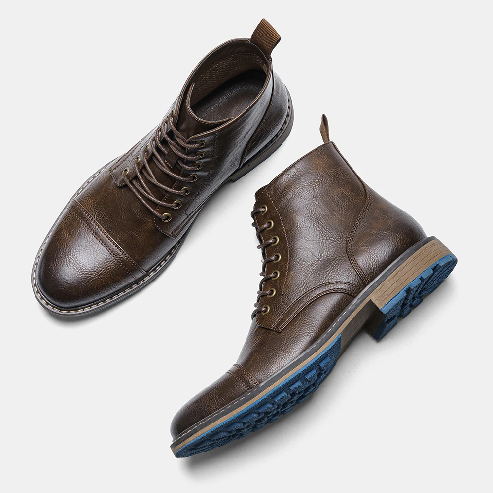 Size 7-13 Men Leather Boots British Royal Men's Autumn Footwear Wootten ...
