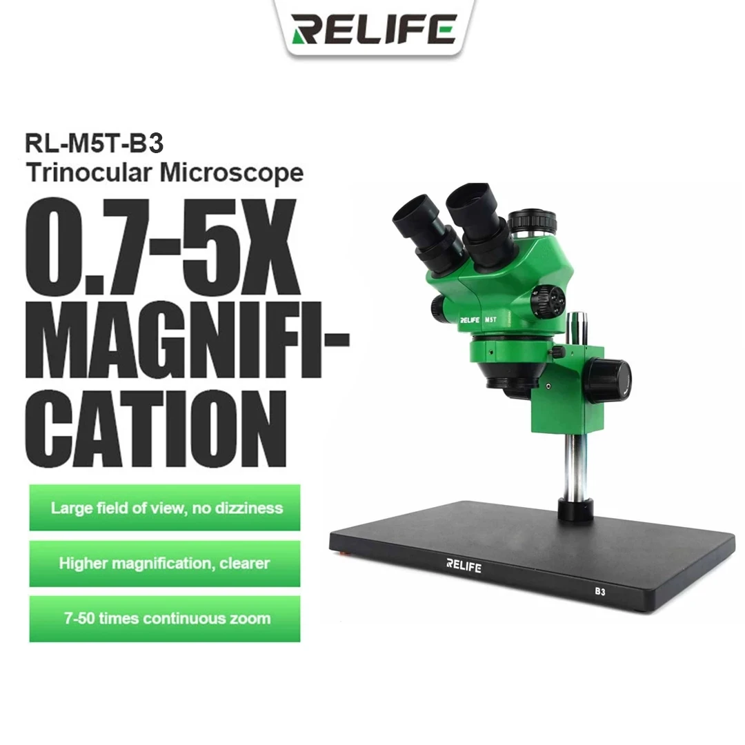 RELIFE-microscopio-est-reo-Trinocular-de-RL-M5T-B3-Zoom-7X-50X-c-mara ...