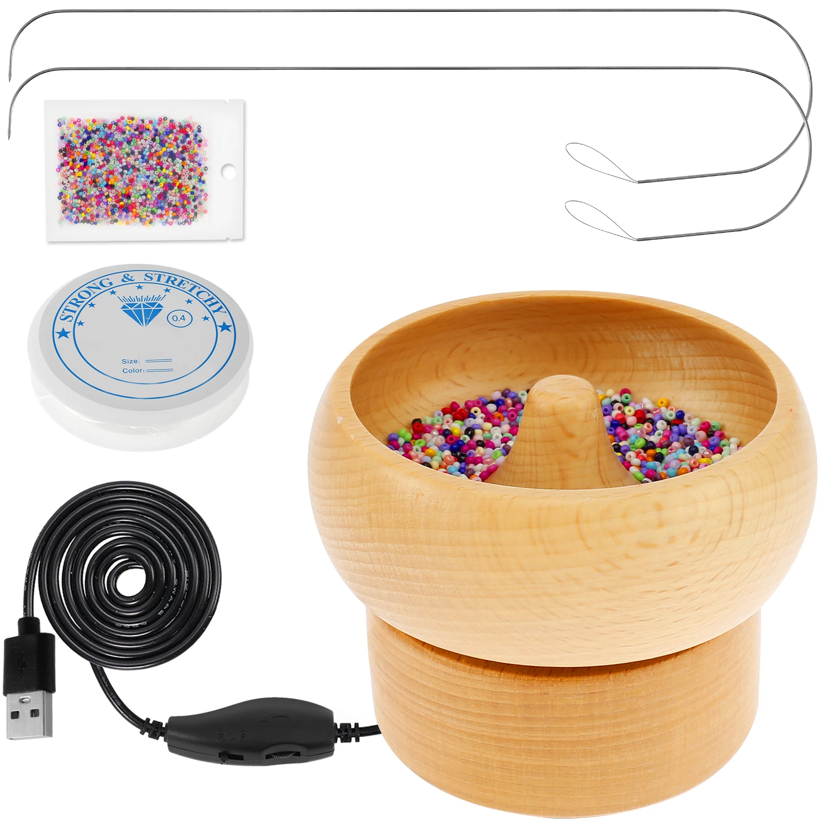 Electric-Wooden-Bead-Spinner-USB-Powered-Spin-Beading-Bowl-Kit ...