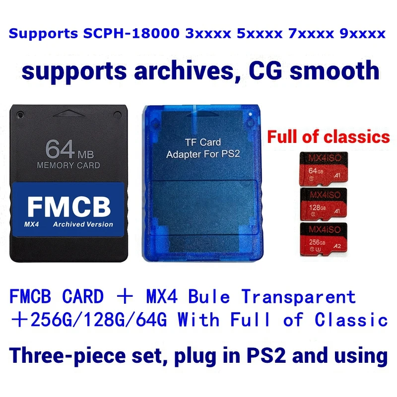 PS2-MX4ISO-TF-SD-Card-Adapter-For-PS2-All-Consoles-FMCB-Card-256G128G ...