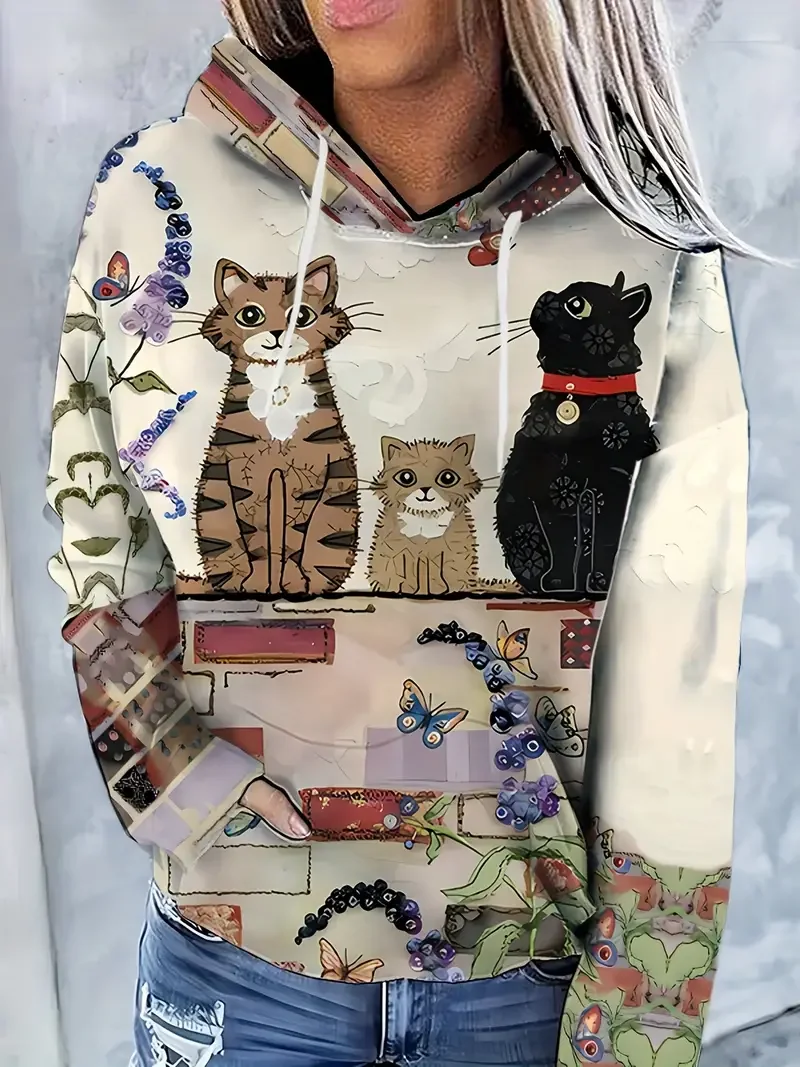 Funny Cat 3D Print Hoodies Men Women Fashion Animal Casual Autumn ...