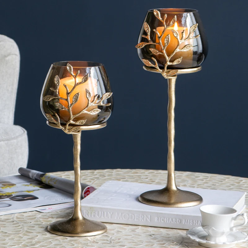 Candlelight-Dinner-Props-Glass-Retro-Candlestick-Decoration-Light ...