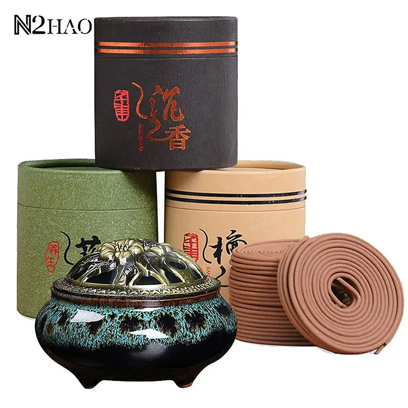 40 plate/box Natural Coil Incense Coil Home Indoor Aromatherapy 4 Hours ...