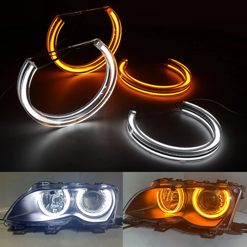 131mmx4-DTM-LED-Angel-Eyes-For-BMW-E46-E39-E36-E38-Halogen-Xenon ...