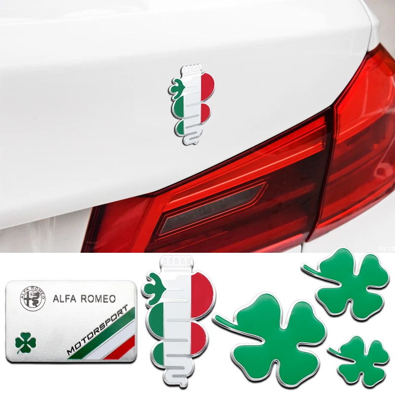 Car Styling 3D Aluminum Four Leaf Clover Emblem Car Decoration Body ...