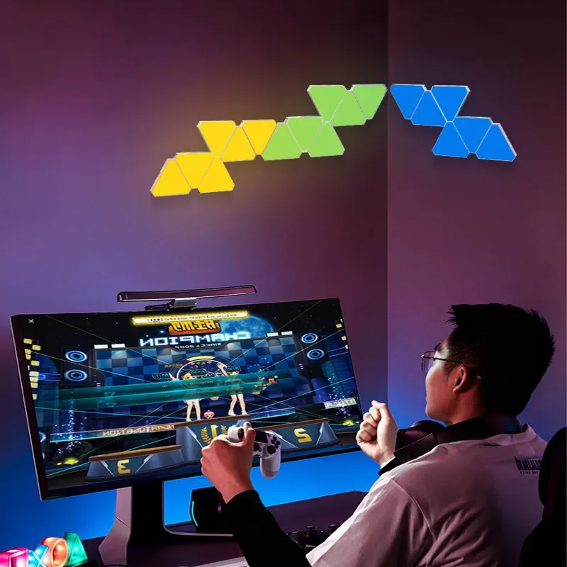 L-mpara-LED-triangular-cu-ntica-RGB-l-mpara-de-pared-inteligente-Pi ...