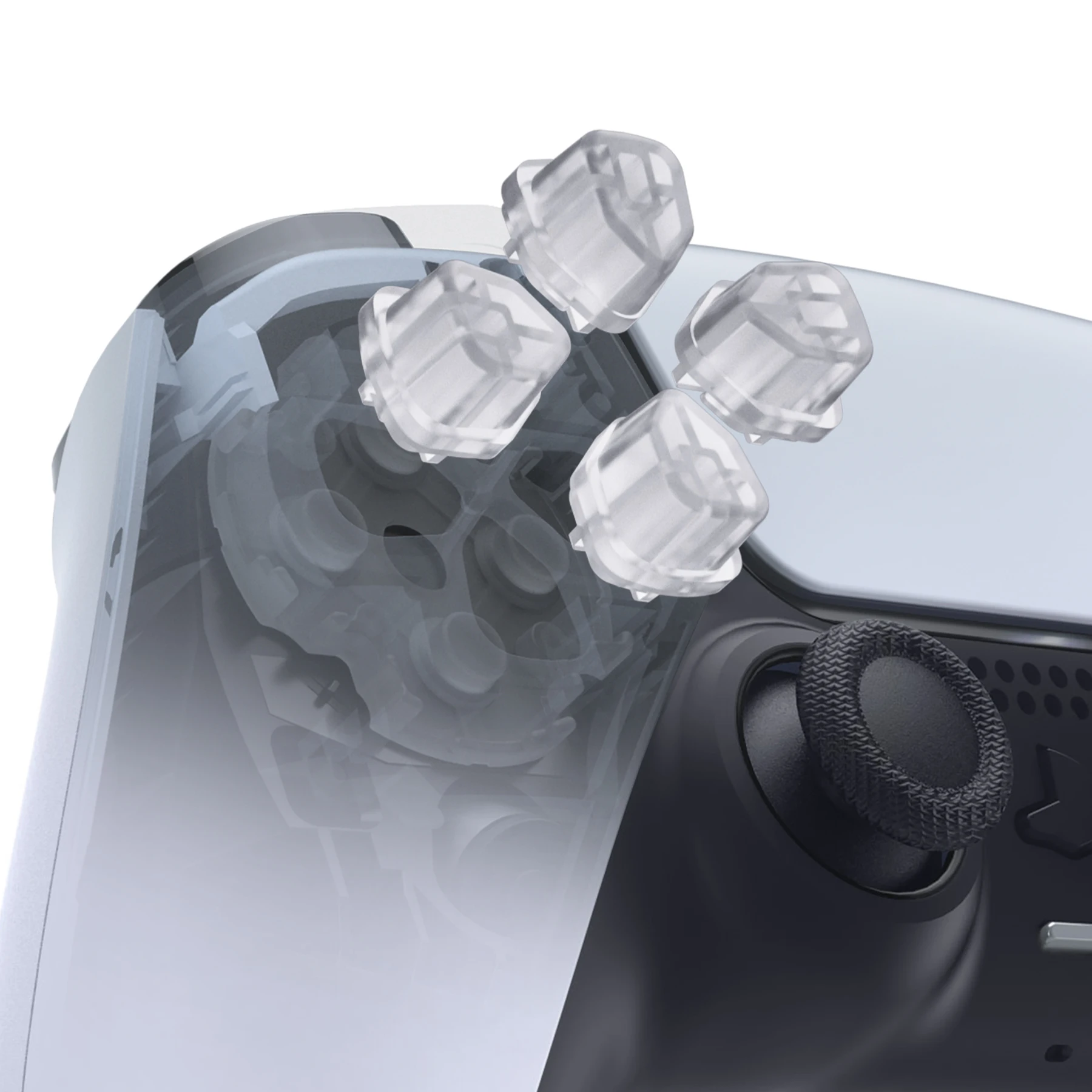 eXtremeRate Ergonomic Split Dpad Buttons (SDP Buttons), Clear ...