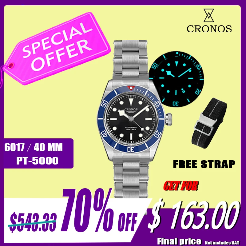 Cronos-Luxury-Men-s-Watches-41mm-Diver-BB58-Vintage-Automatic ...